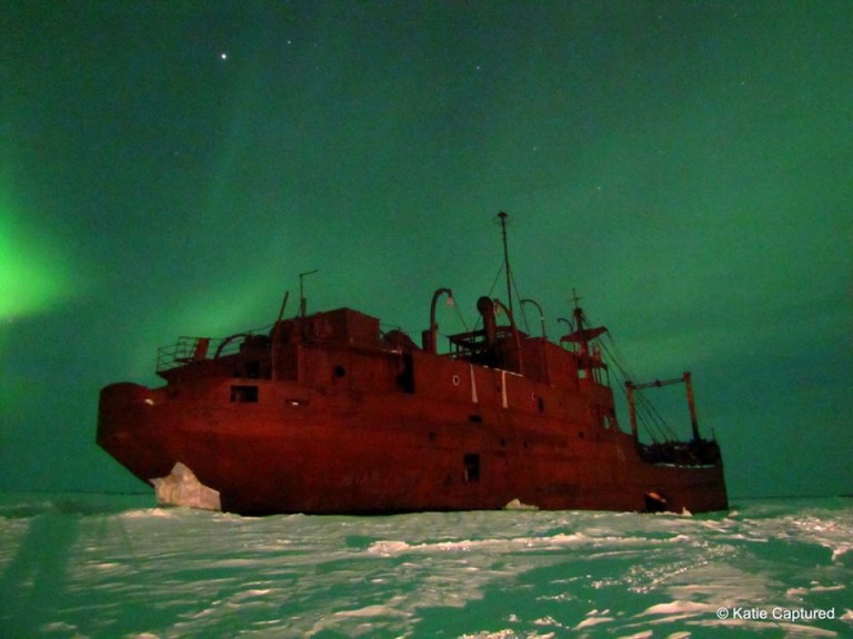 Haunting Ithaca Shipwreck Under Northern lights - Churchill Polar Bears